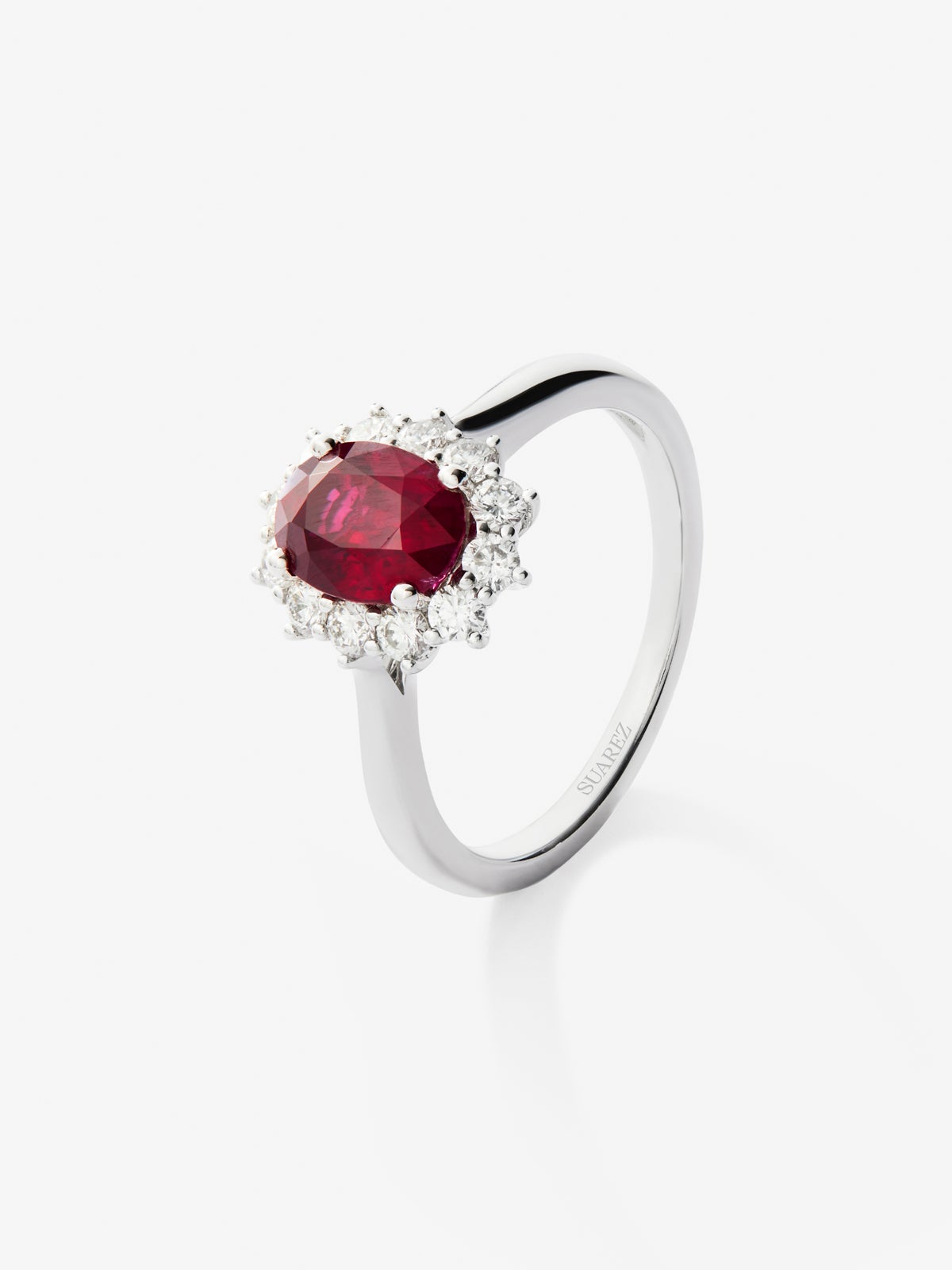 18K white gold ring with ruby | Luxury Jewellery | Suarez Jewellery ...