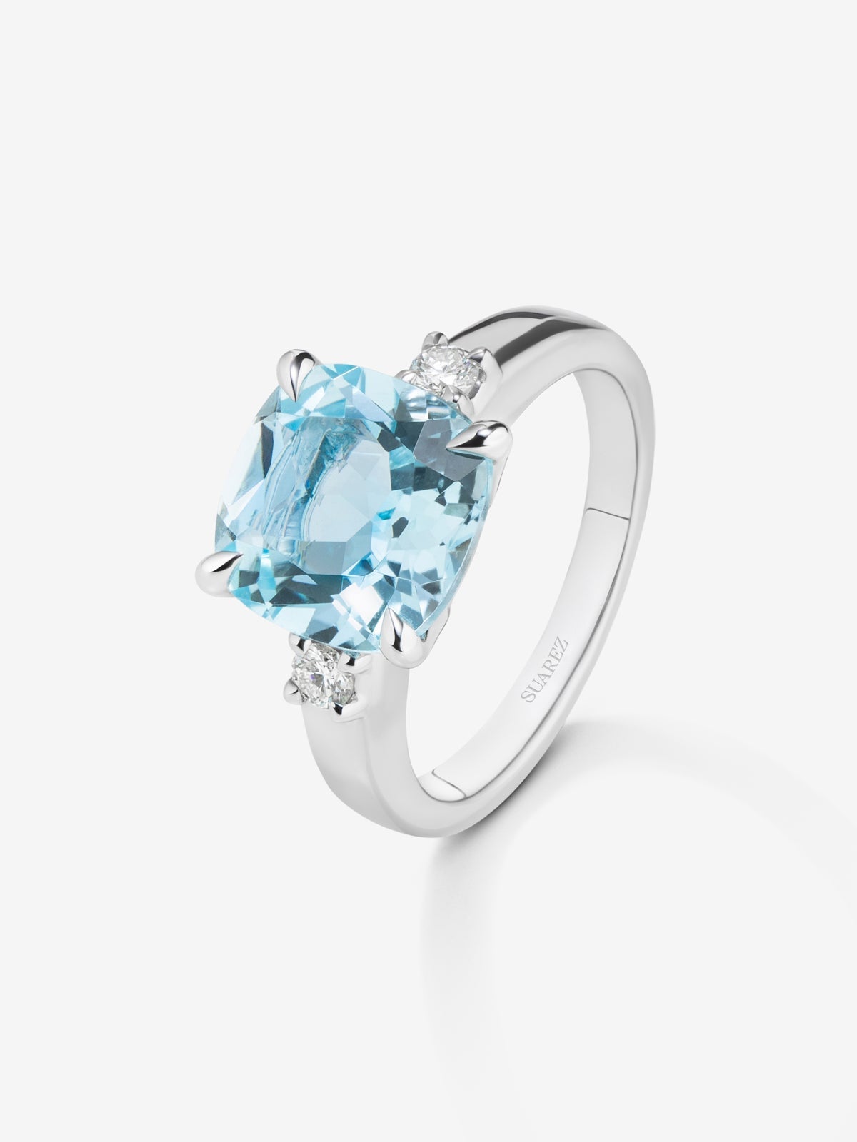 Three-piece 925 silver ring with topaz and diamonds | Luxury Jewellery ...