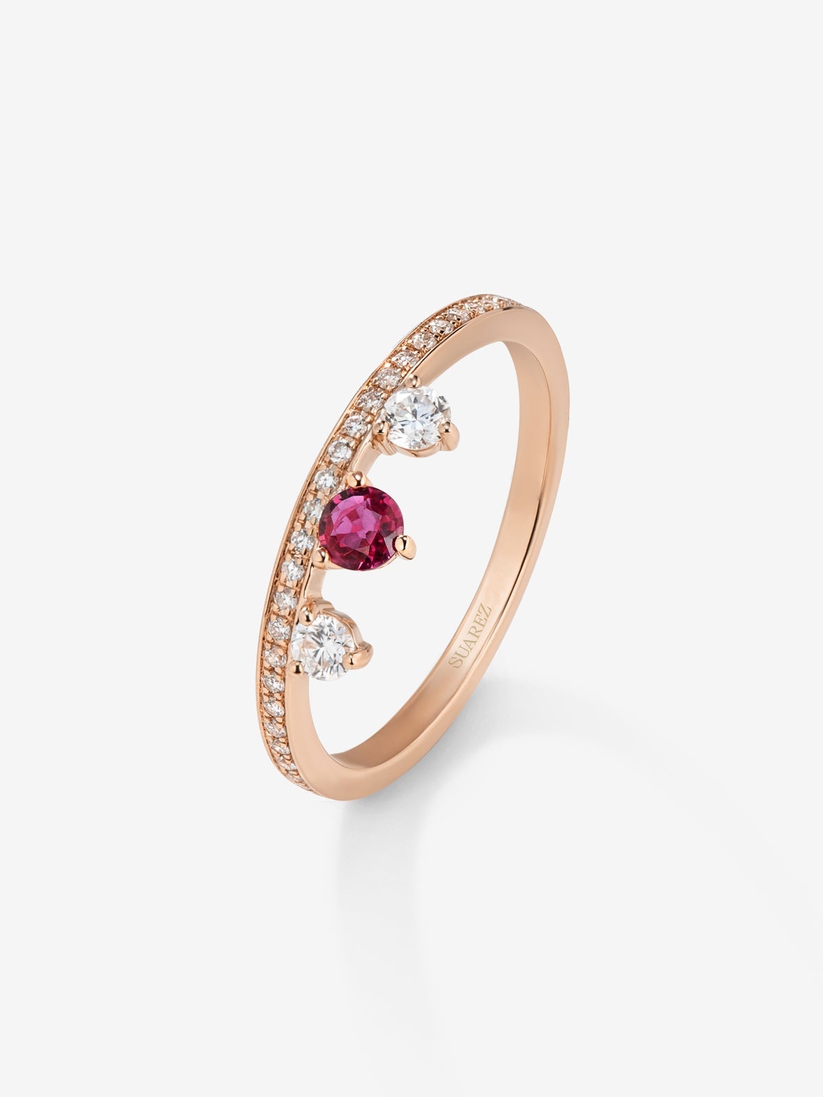 18K Rose Gold Ring with Ruby and Diamonds | Luxury Jewellery | Suarez ...