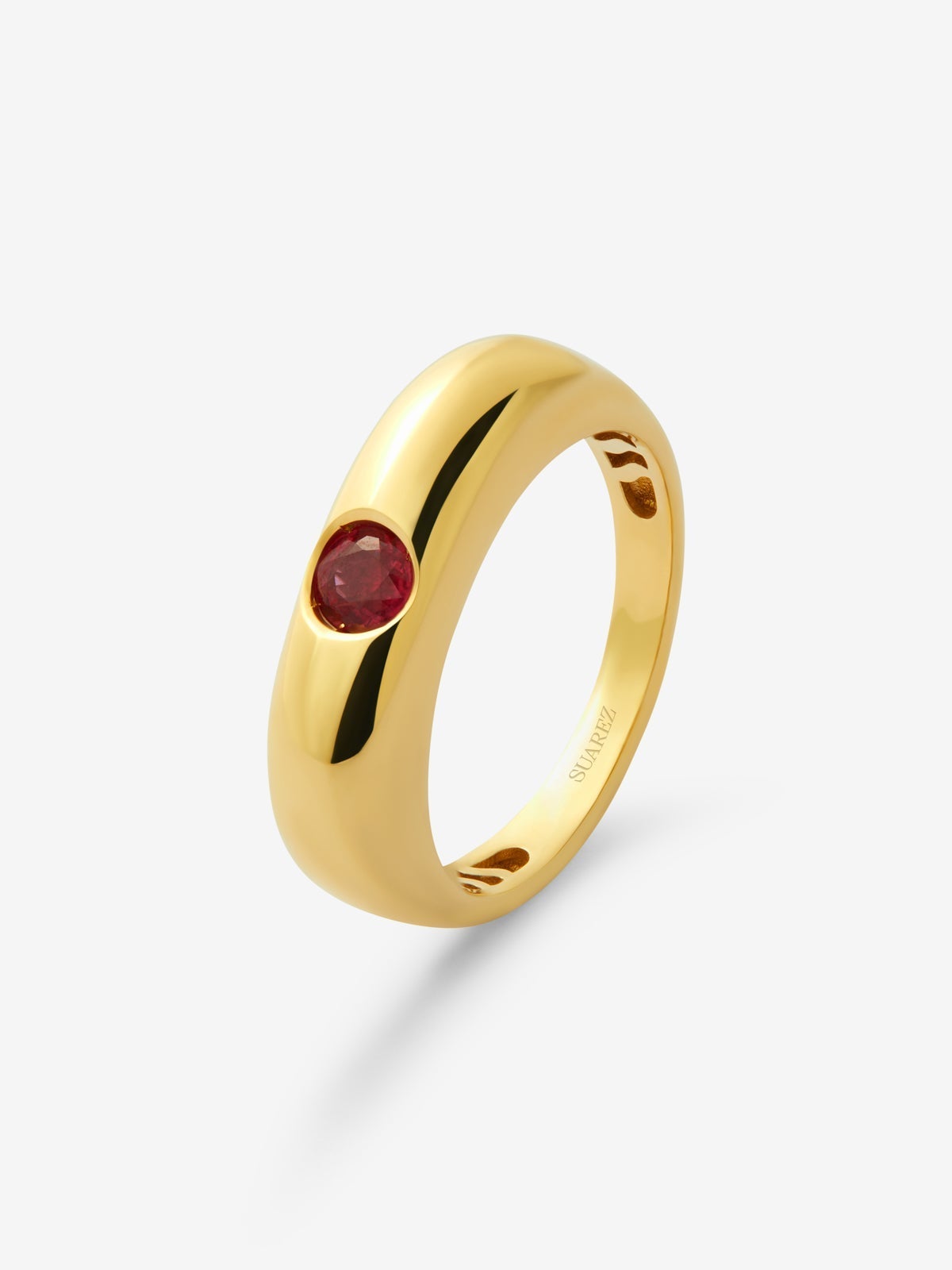 18K yellow gold ring with 0.32 ct brilliant cut ruby | Luxury Jewellery ...